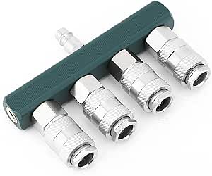 4 Way Quick Connector with 1/4in NPT Thread for Pneumatic Tools Brass ...