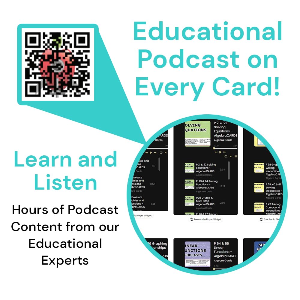 Snapklik.com : Algebracards Algebra 1 Math Flash Cards Learning ...