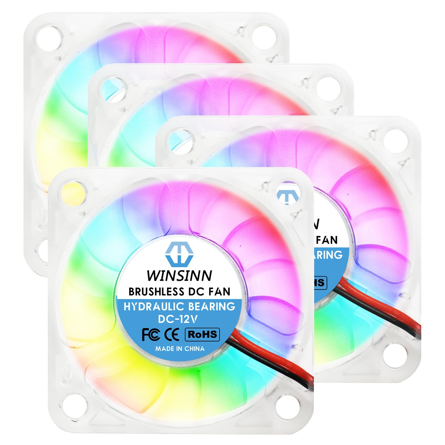 Snapklik.com : WINSINN 50mm RGB Fan 12V, LED Colorful Micro 24 Volt ...