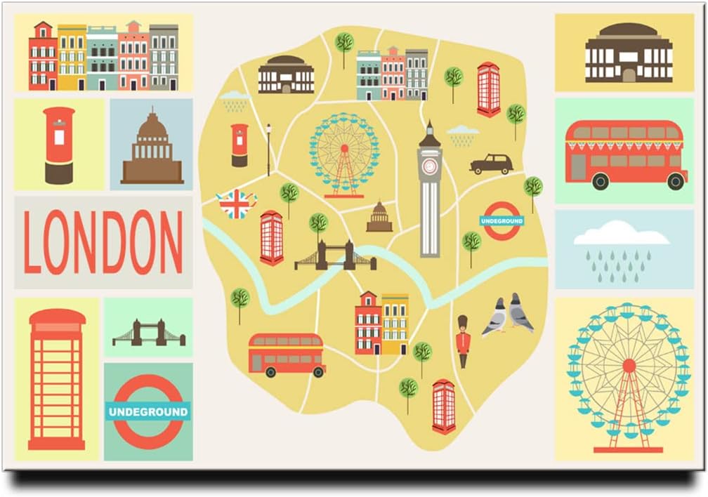 Amazon.com: London map Fridge Magnet England Travel Souvenir United ...