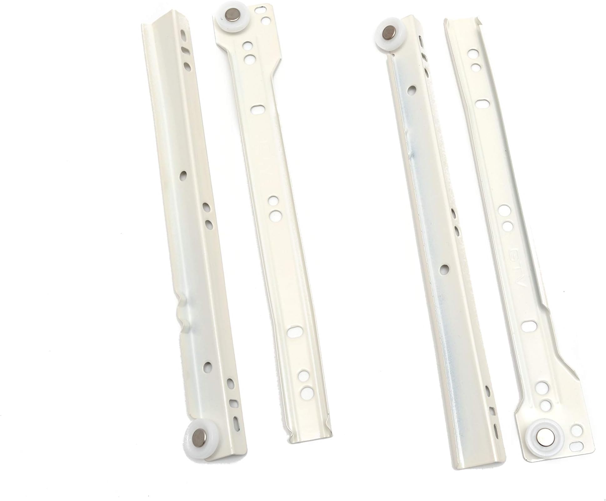 Roller Drawer Slides/Runners Bottom Fix Metal White Size 450mm : Amazon ...