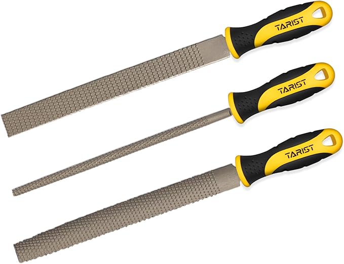 TARIST 3-Piece 8" Wood Rasp File Set, Includes Flat/Half-Round/Round ...