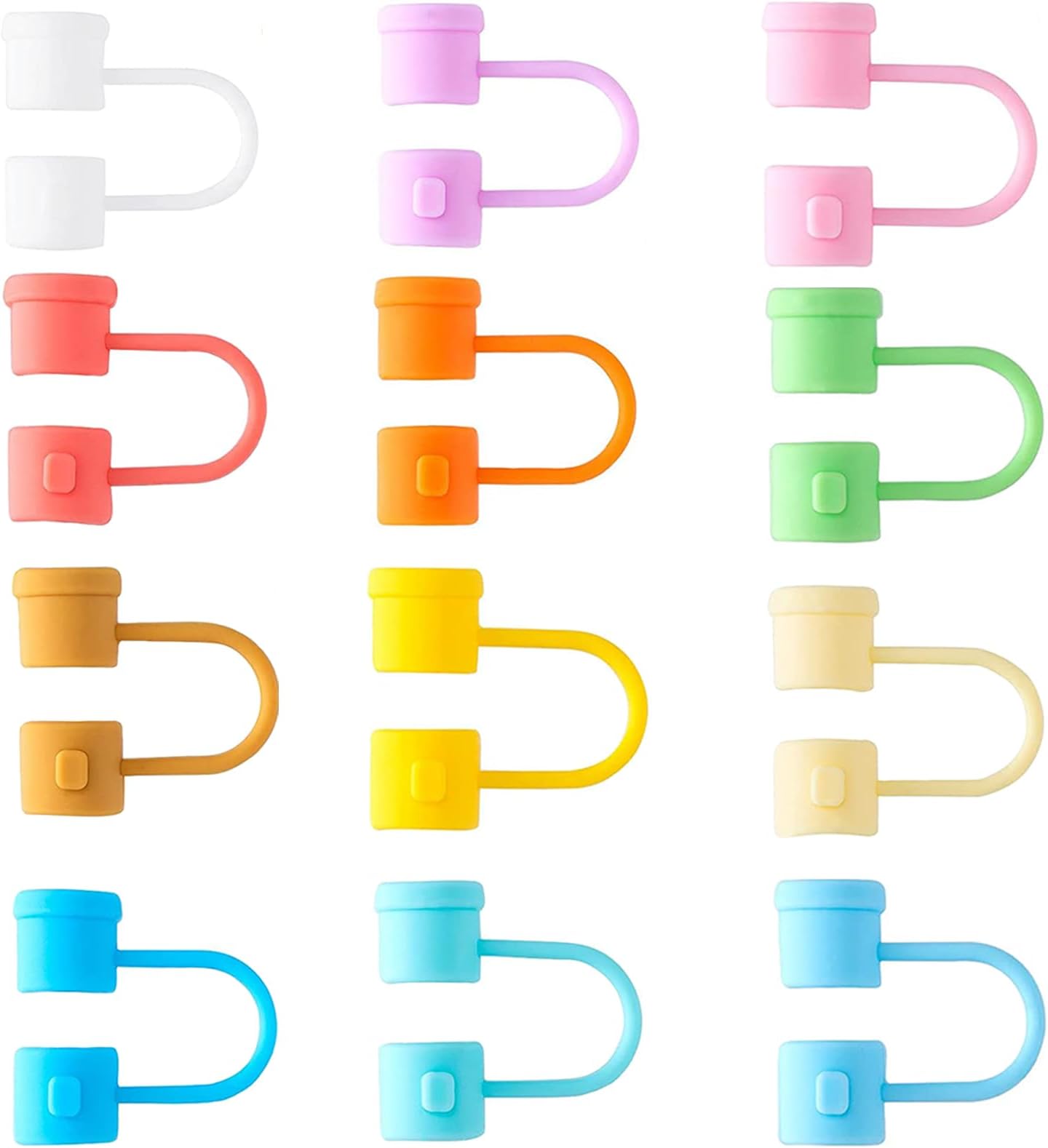 Amazon.com: Skylety 48 Pcs Silicone Straw Covers Cap Drinking Straw ...