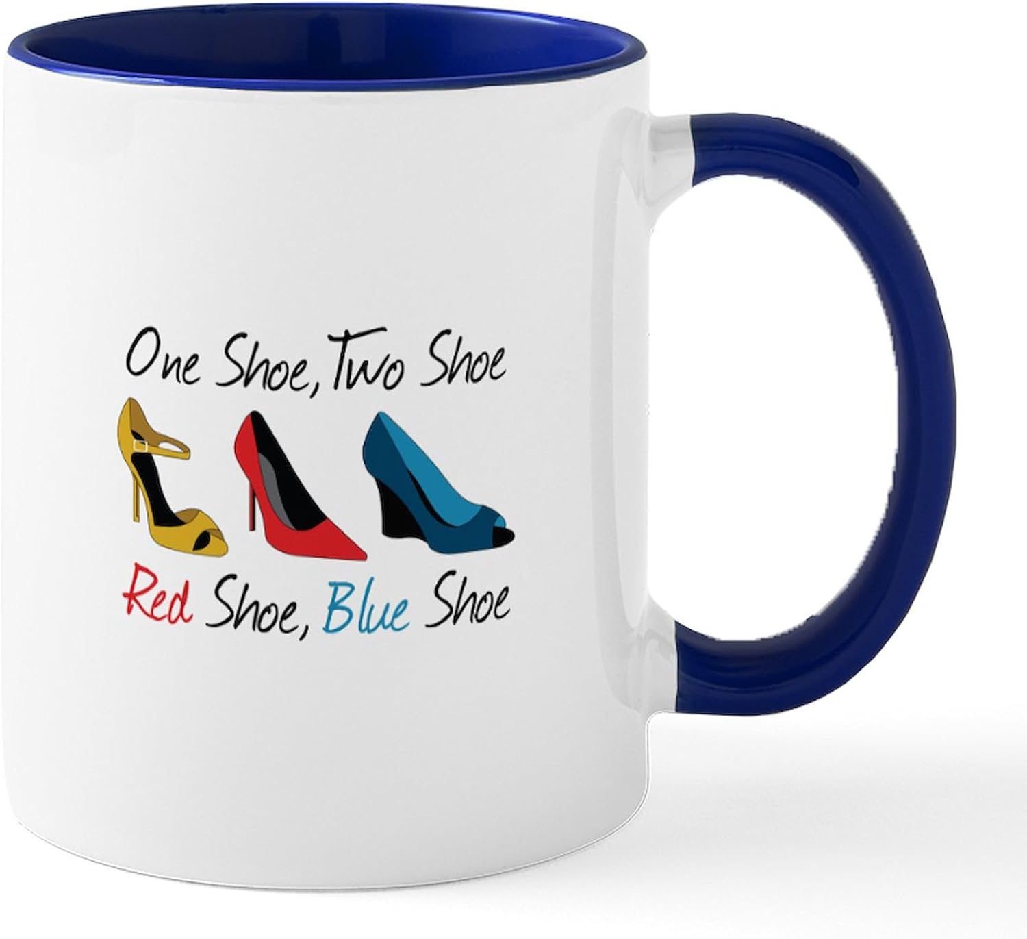 Amazon.com | CafePress One Shoe Two Shoe, Red Shoe, Blue Shoe Mugs 11 ...