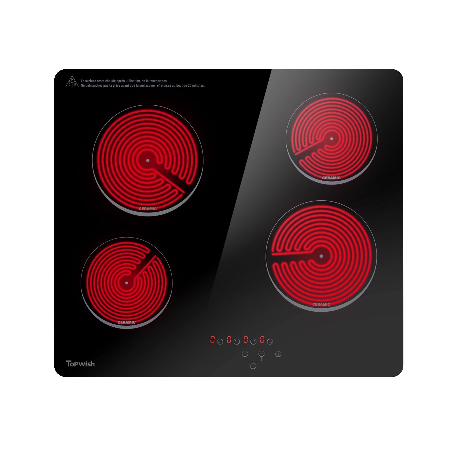 Amazon.com: TOPWISH 4 Burners Electric Cooktop, 24 Inch Countertop ...