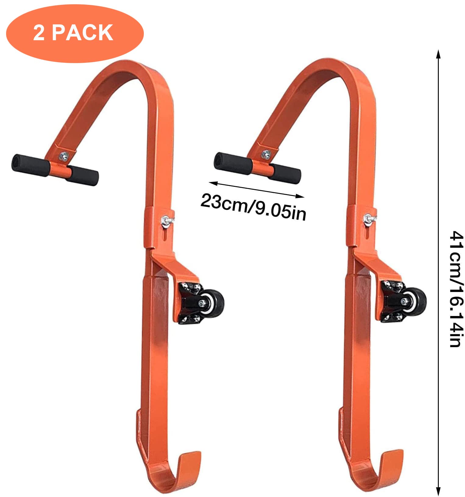 Dirza Ladder Roof Hook with Wheel 2 Pack Heavy Duty Steel Ladder ...