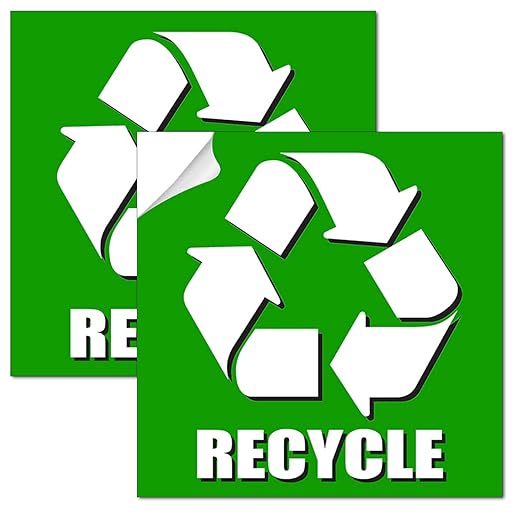 Amazon.com: Recycling Stickers for Trash Can - 4" x 4" Recycling ...