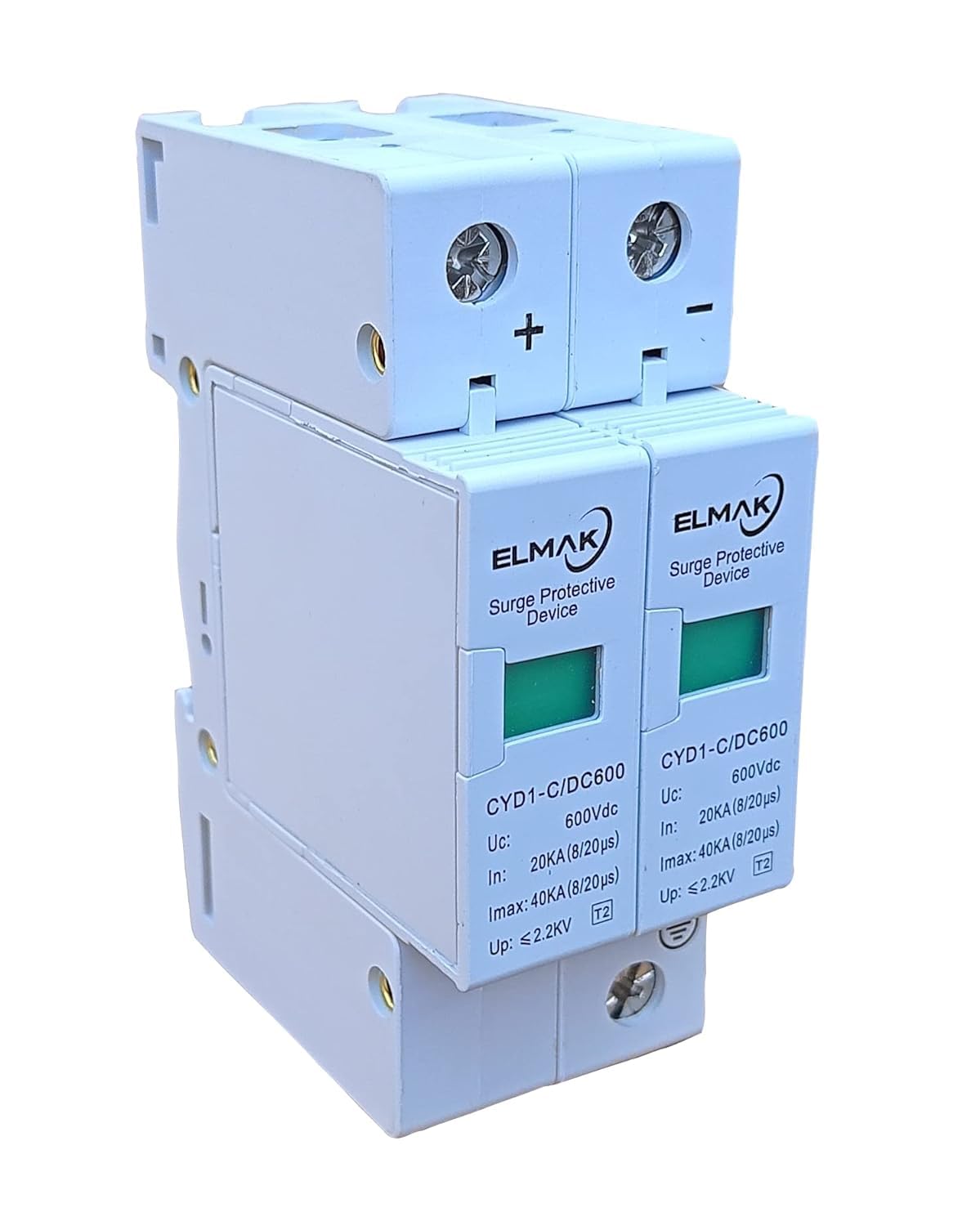 Peaksun Solar Elmak DC SPD 600V 2 Pole Surge Protection Device (600V 2 ...