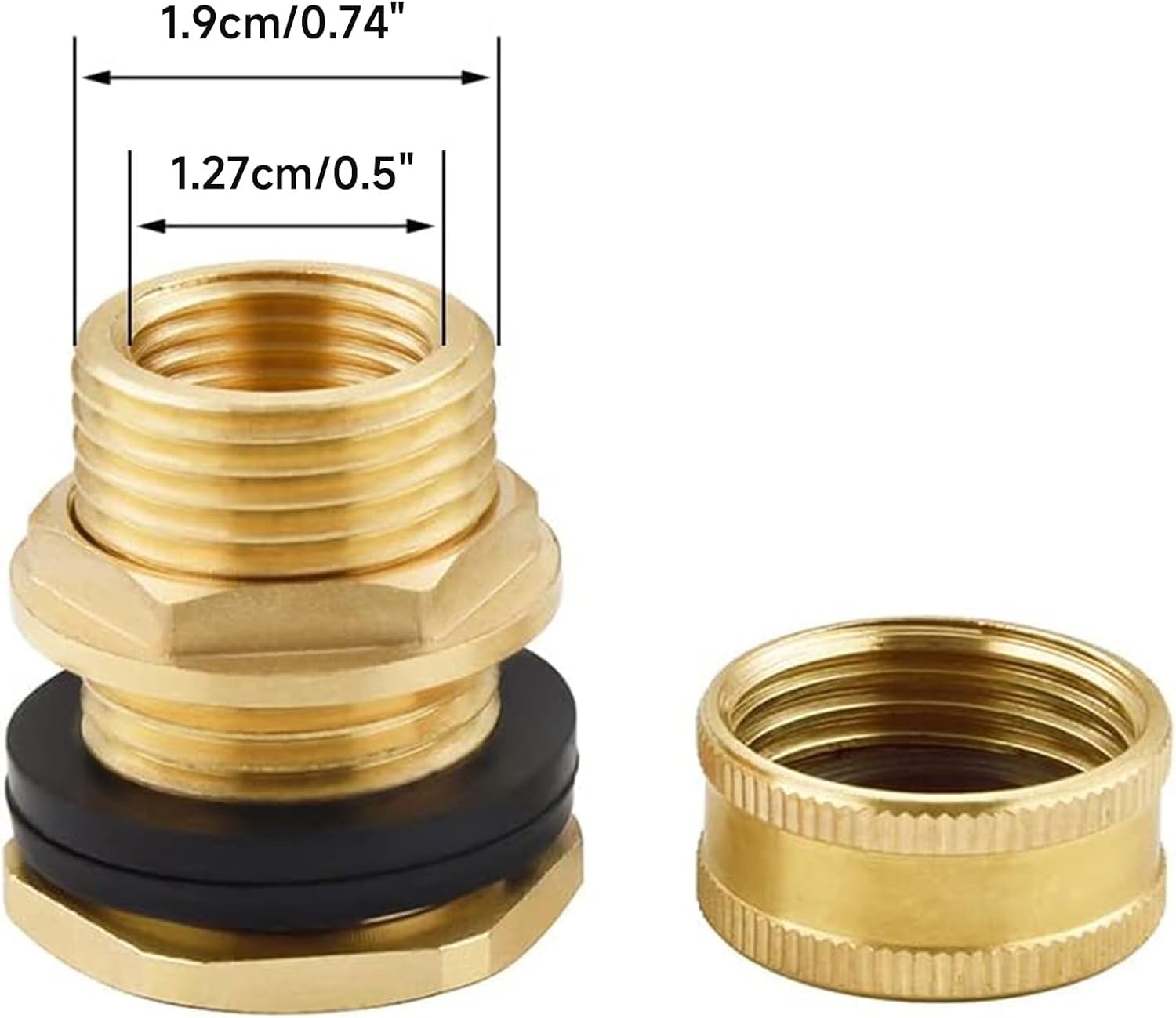 Pack Of 3 Brass Bulkhead Fitting For Water Tanks And More Leak Proof ...