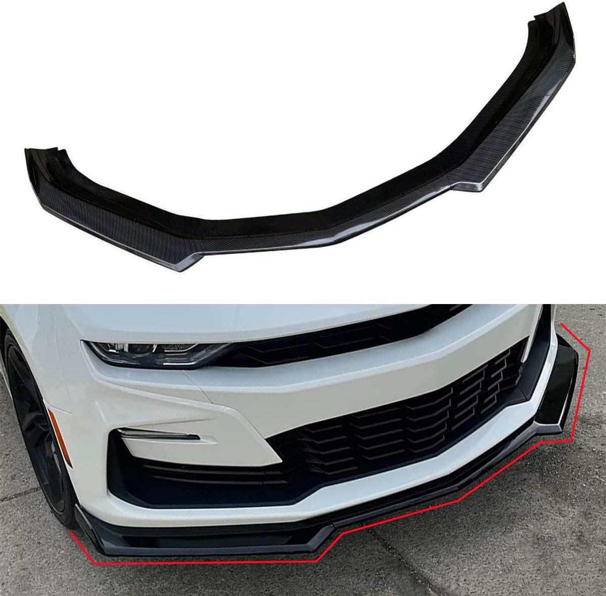 Amazon.com: 3PCS Front Bumper Lip Spoiler Diffuser Compatible with ...