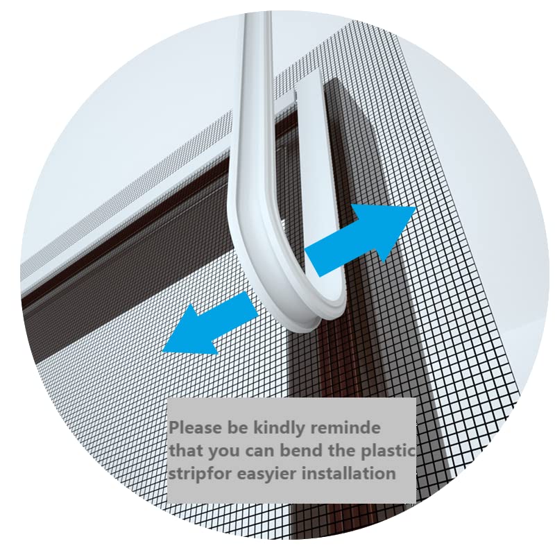 FLYZZZ Magnetic Window Screen with Full Frame Adjustable DIY Strip Easy ...