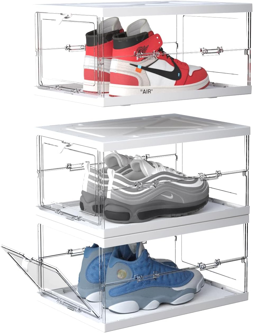 Amazon.com: DAYOOH 10 Pack Clear Shoe Boxes Sneaker Storage for ...