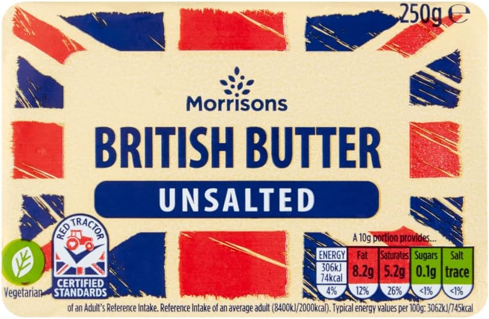 Morrisons Unsalted British Butter 250g : Amazon.co.uk: Grocery