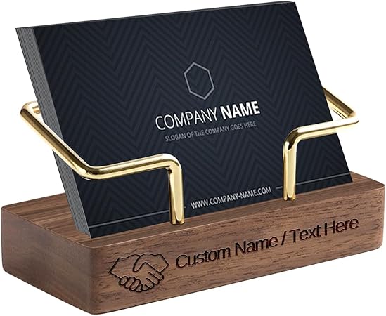 Amazon.com : Custom Business Card Holder Desk-Personalized Engraved ...
