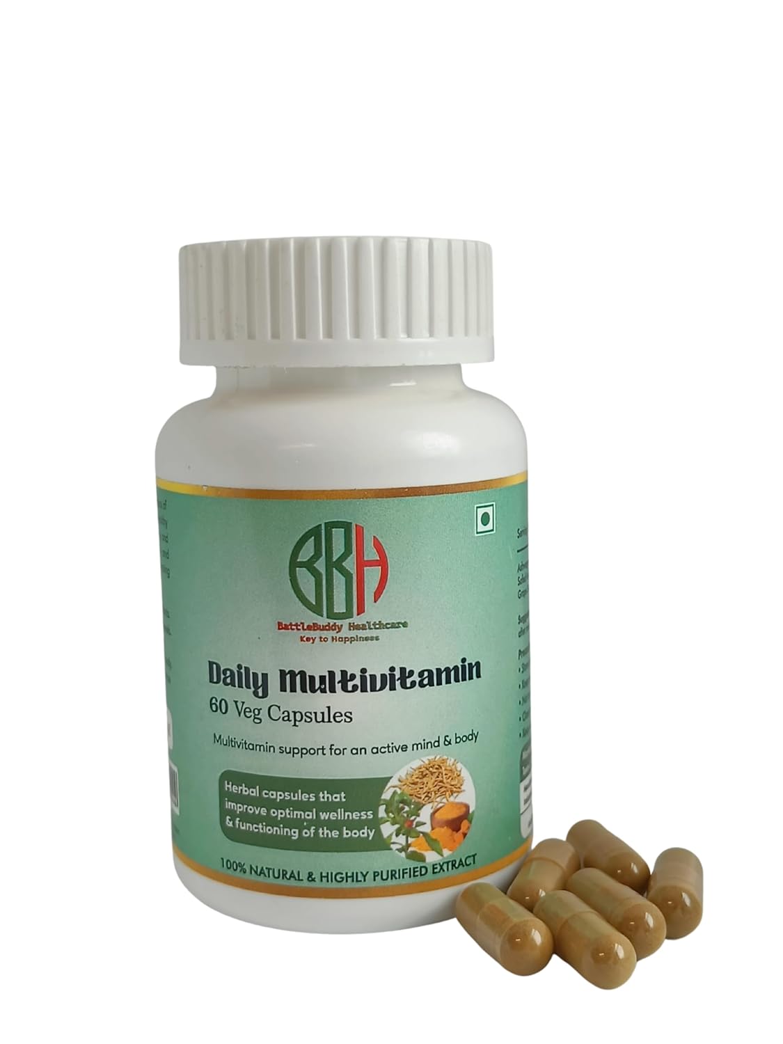 BattleBuddy Healthcare Daily Multivitamin - 60 Veg Capsules : Amazon.in ...