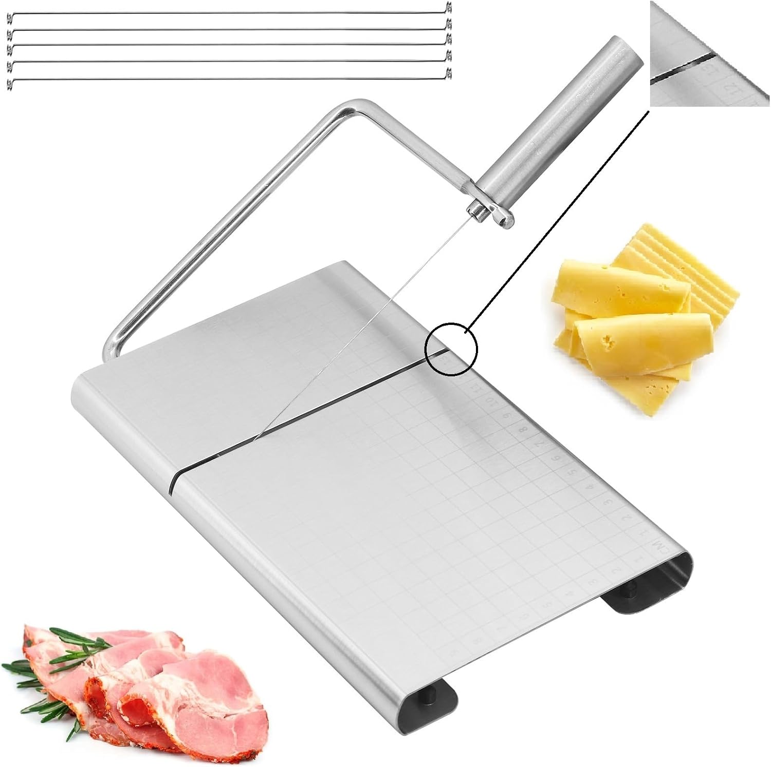 Amazon.com: Multipurpose Stainless Steel Cheese Slicer - Accurate Size ...