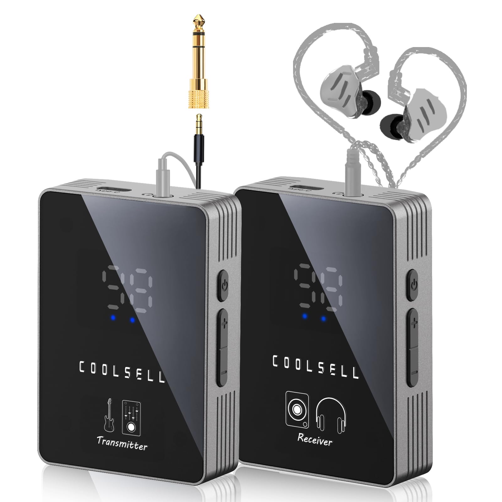 Lekato In Ear Monitor System 5.8G , Stereo IEM System Earphones With ...