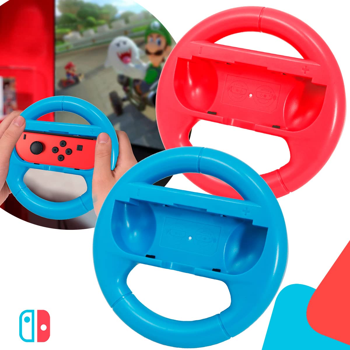 2 Volantes de Rueda | Para Nintendo Switch | Compatible con Joy-Con ...