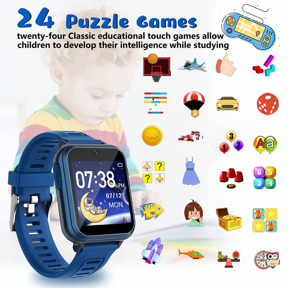 Snapklik.com : Retysaz Kids Smart Watch,24 Game Smart Watch For Kids ...