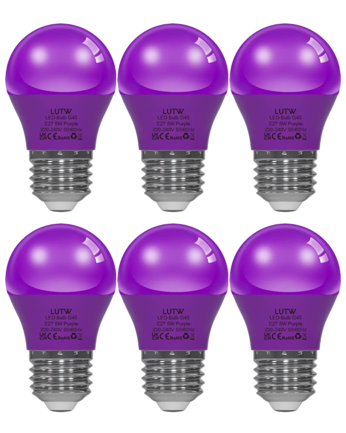 LUTW E27 LED Light Bulb Purple, 40 Watt Equivalent, Lighting Bulbs for ...
