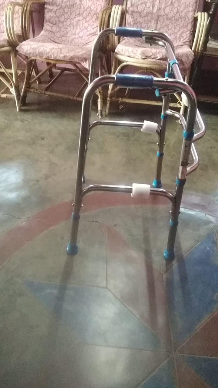 iWalk MS Height Adjustable & Double Bar Folding Walker for Adults, Old ...