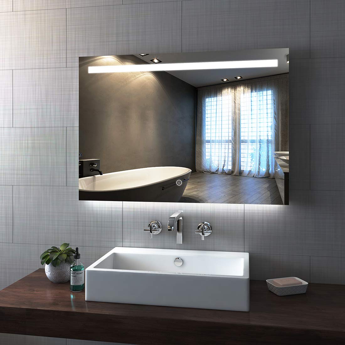 Buy Duschdeluxe 1000 x 700 mm Modern LED Illuminated Bathroom Mirror ...