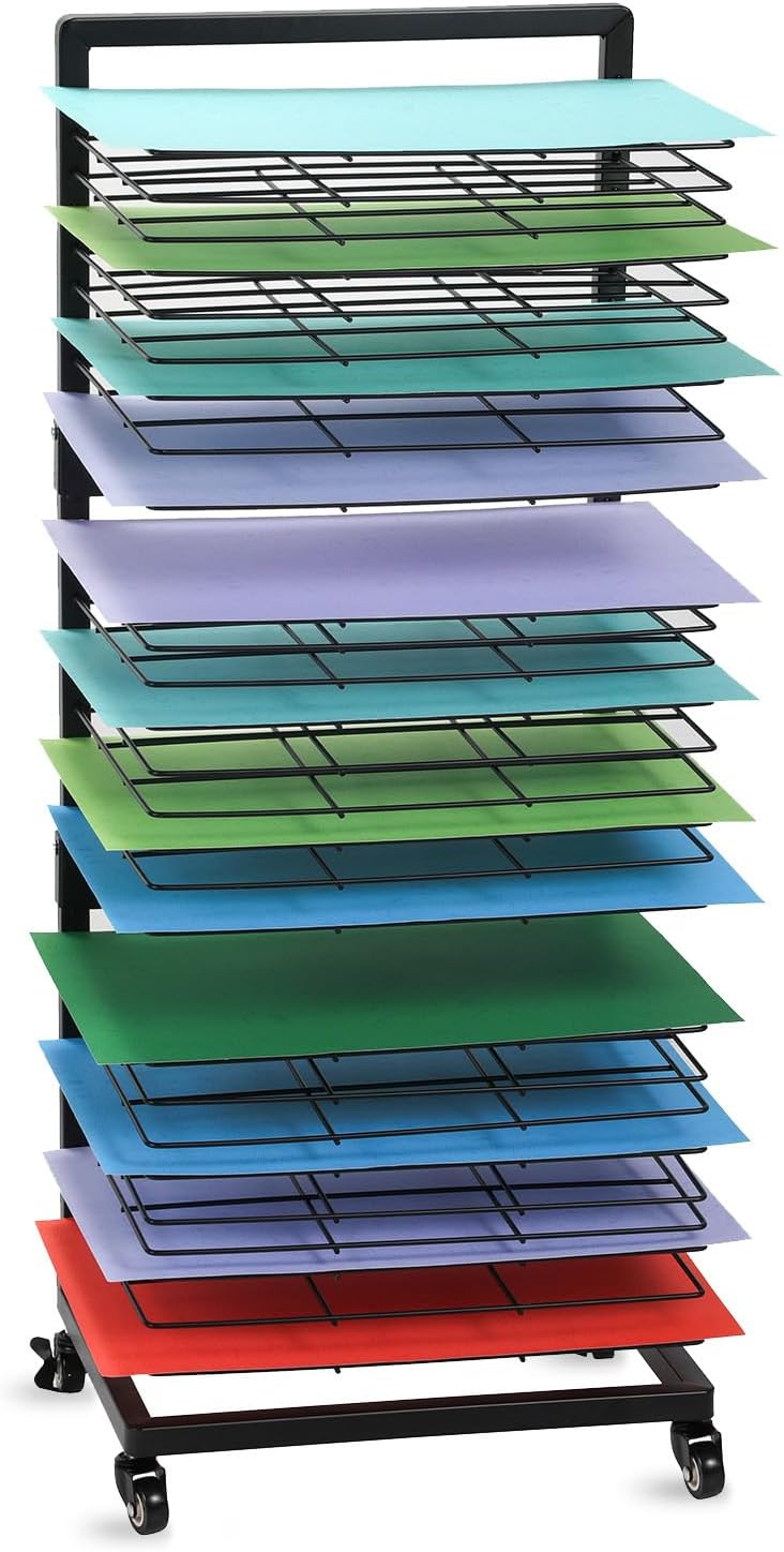Amazon.com : OFFICEROO Art Drying Rack for Classroom - 27 Removable ...
