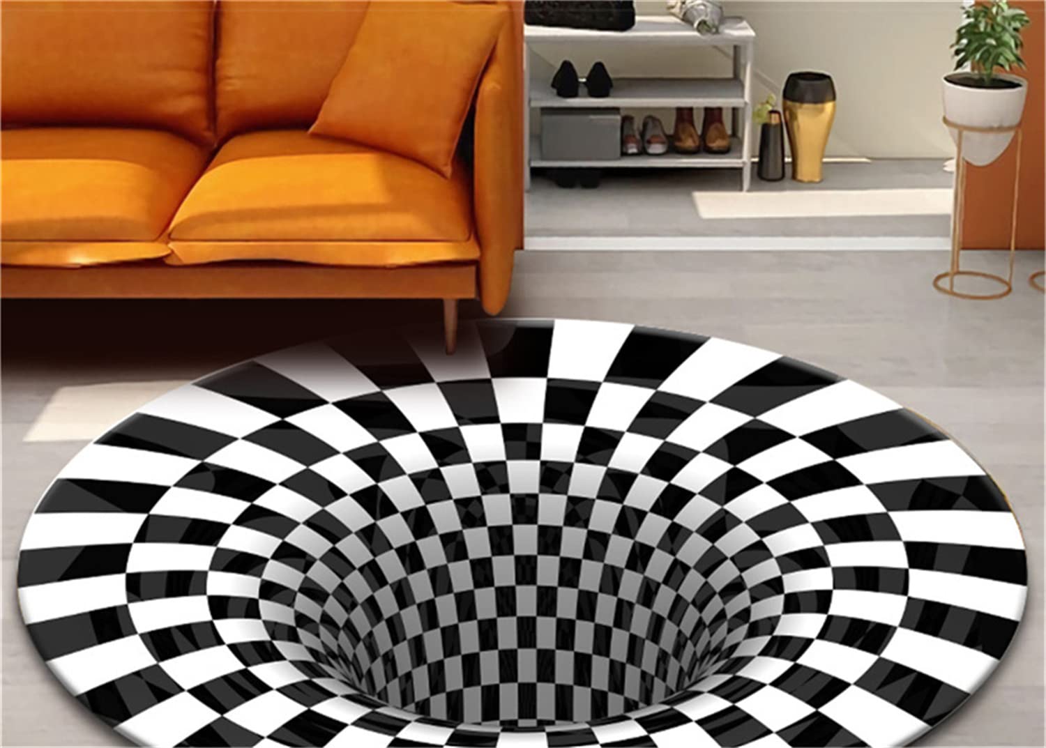 Optical Illusion Rugs 3D Vortex Illusion Carpet Entrance Door Floor
