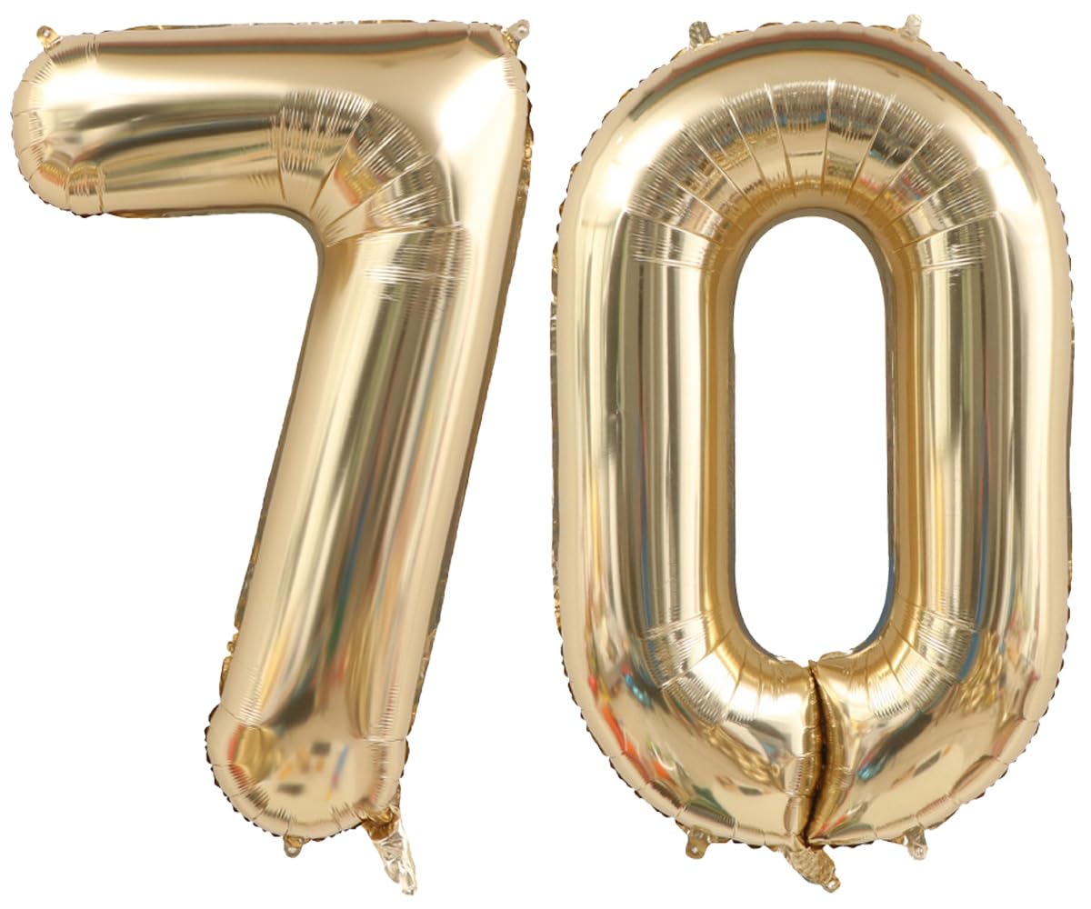 Amazon.com: 40 Inch Light Gold 70th Birthday Balloon,White Gold Giant ...