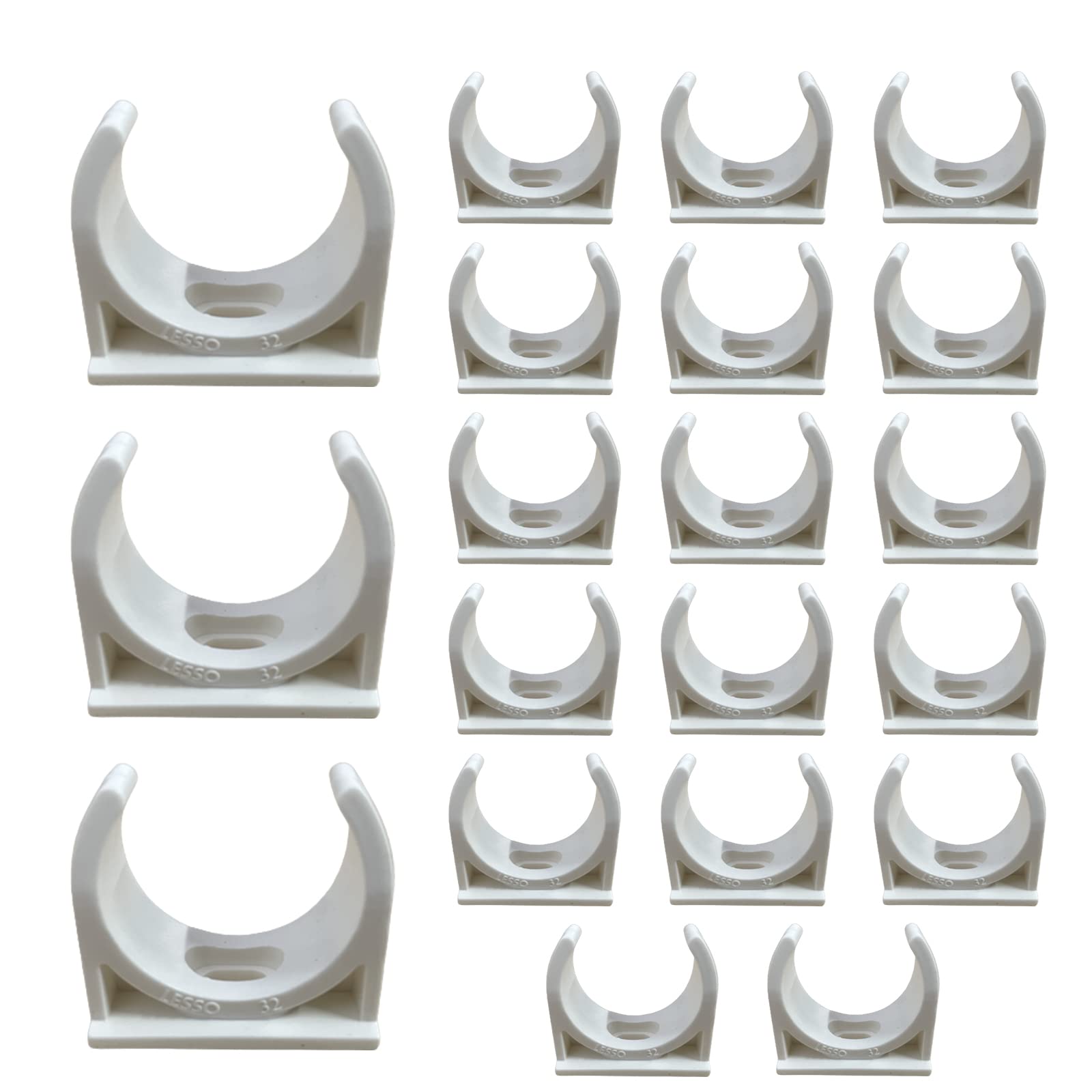 20 Pcs Plastic Pipe Clips Universal PVC Plastics Clamps Wear Resistant ...