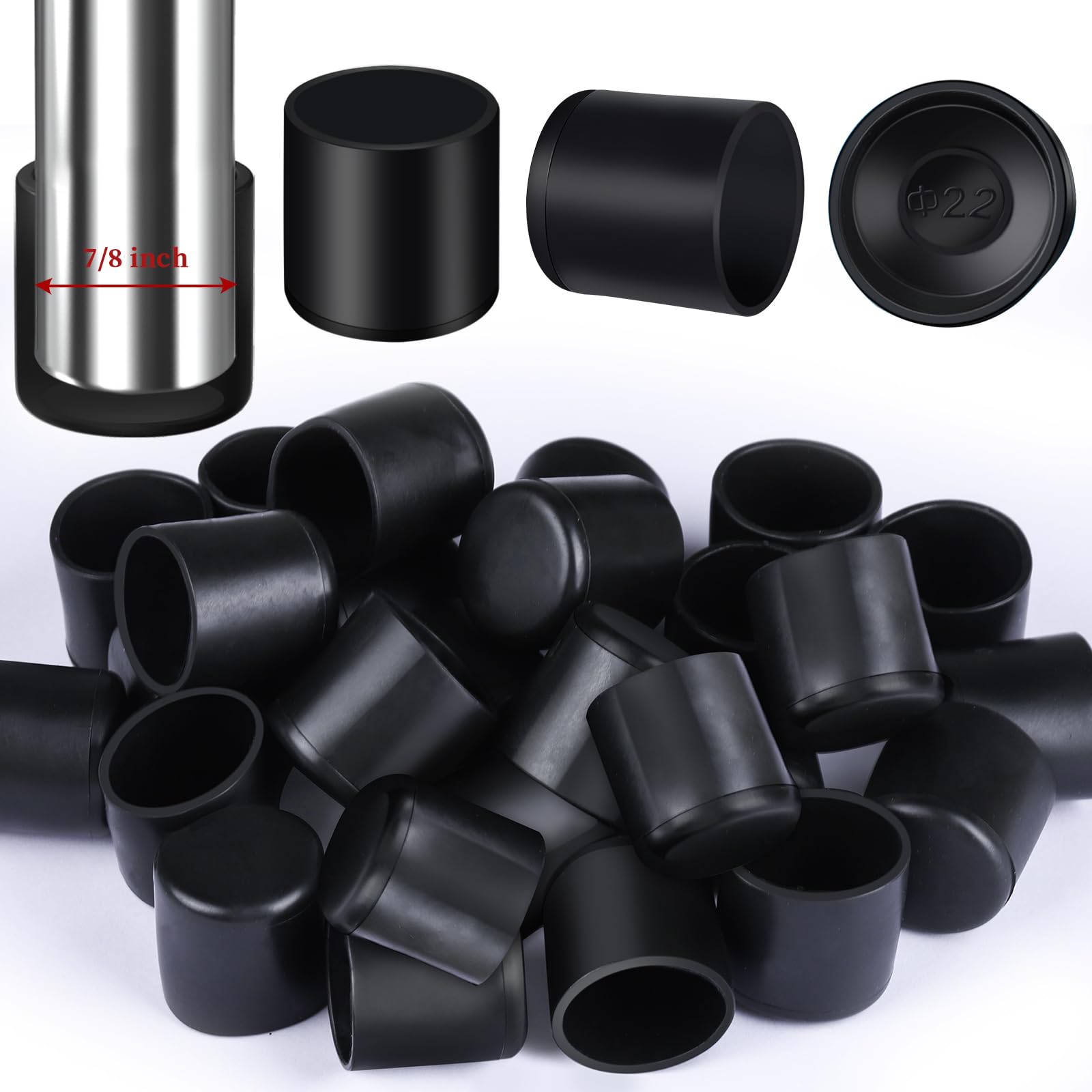 HNYYZL 7/8" 32Pcs Rubber Chair Leg Caps,Chair Leg Floor Protectors ...
