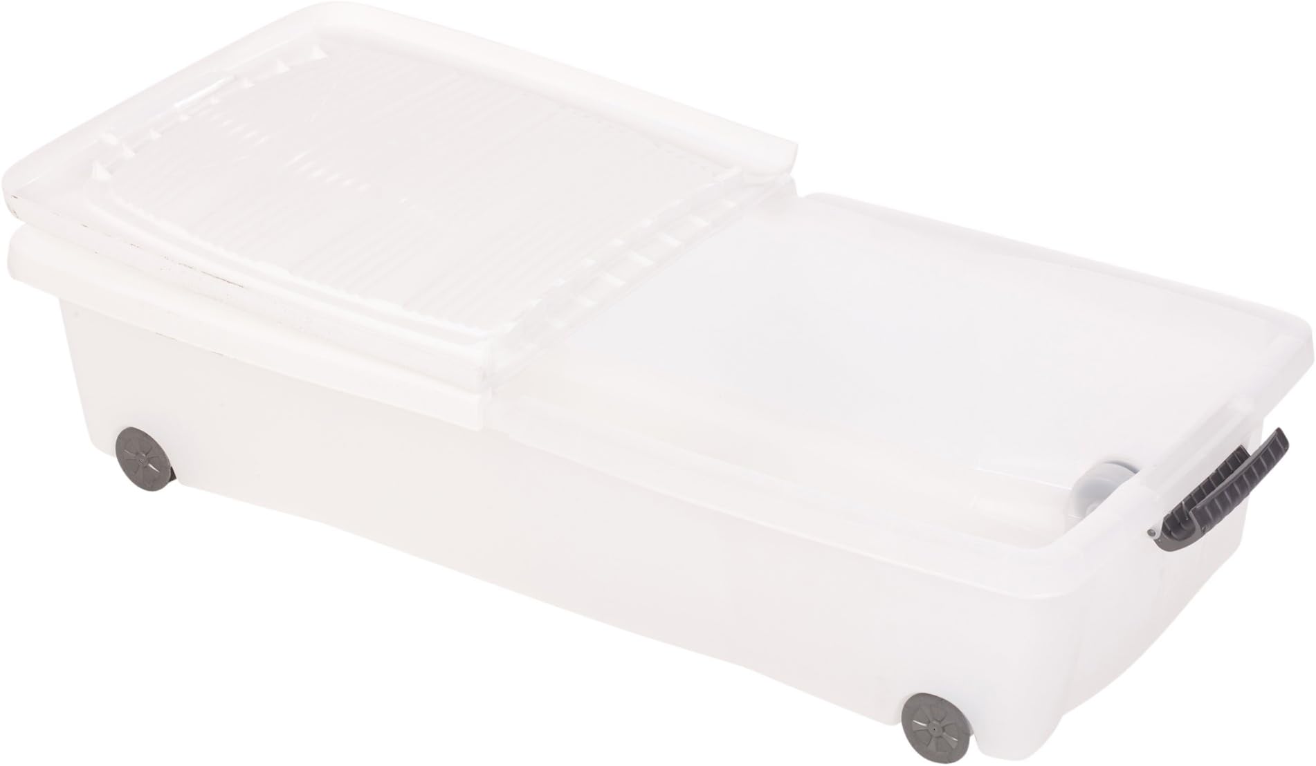 EG Homeware Under Bed Plastic Storage Box Chest Wheeled With Lids ...