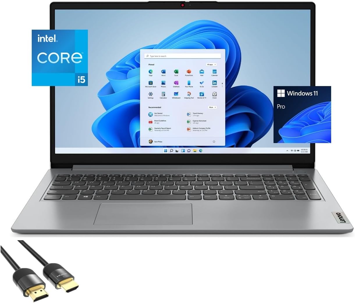 Amazon.com: Lenovo IdeaPad 1i Laptop for Business & Student, 15.6 FHD ...