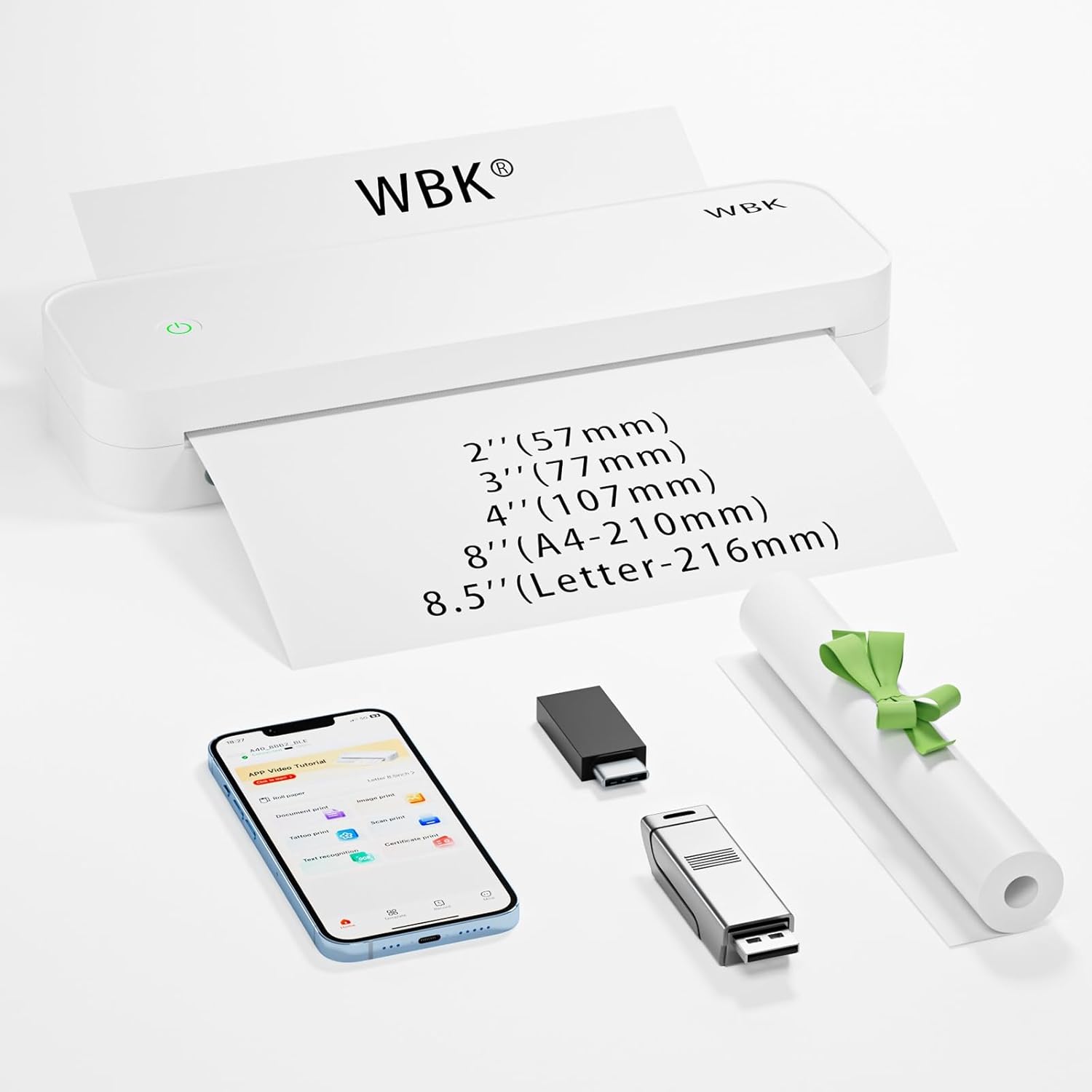 Amazon.com: Portable Printers Wireless for Travel,Inkless-Small-Printer ...