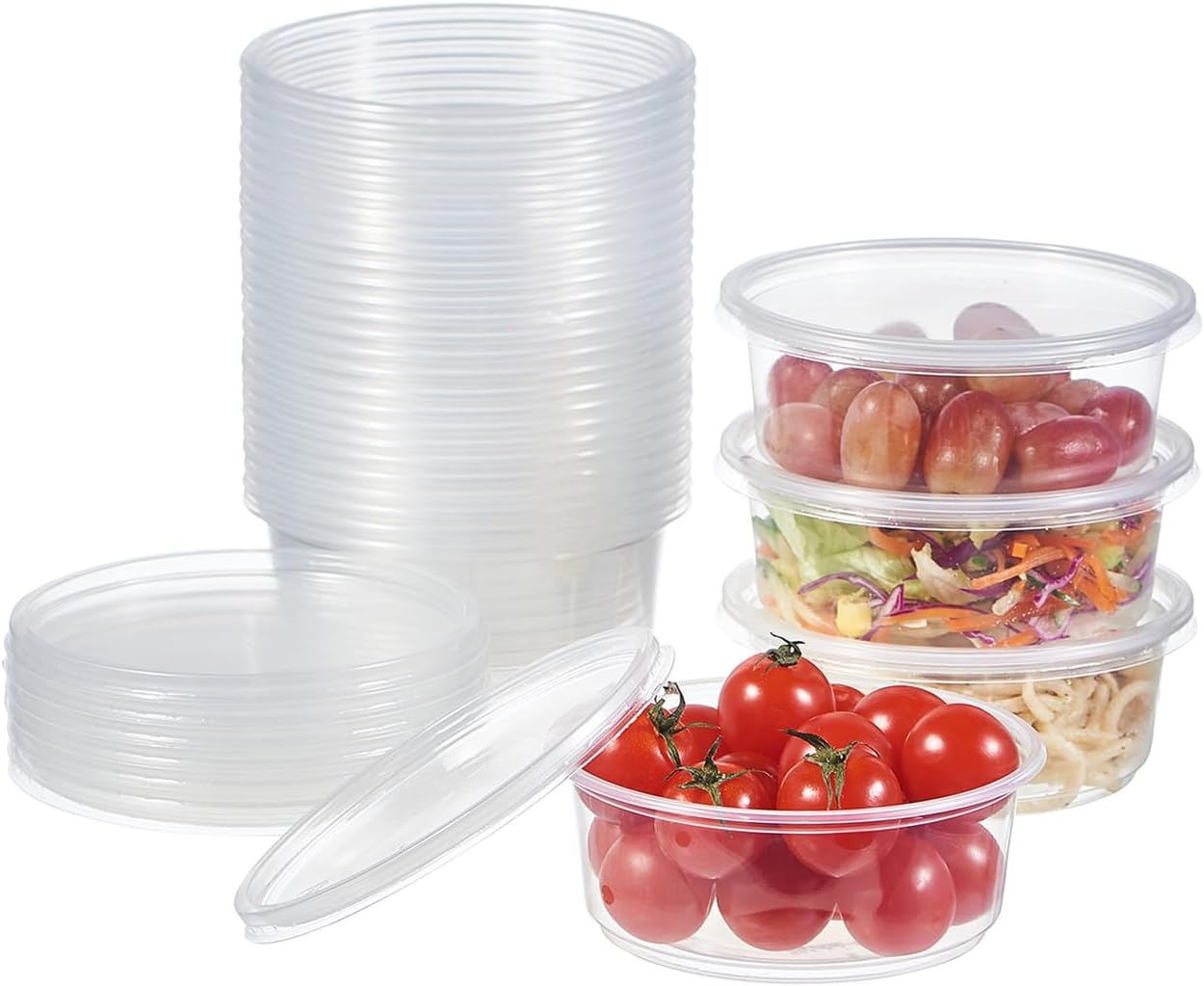Amazon.com: FULING [50 Set - 8 oz. Plastic Deli Food Storage Containers ...