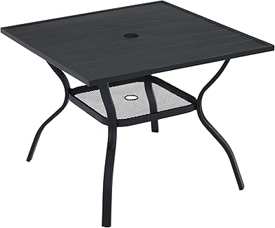 Amazon.com : Sophia & William Metal Outdoor Dining Table, Square Mesh ...
