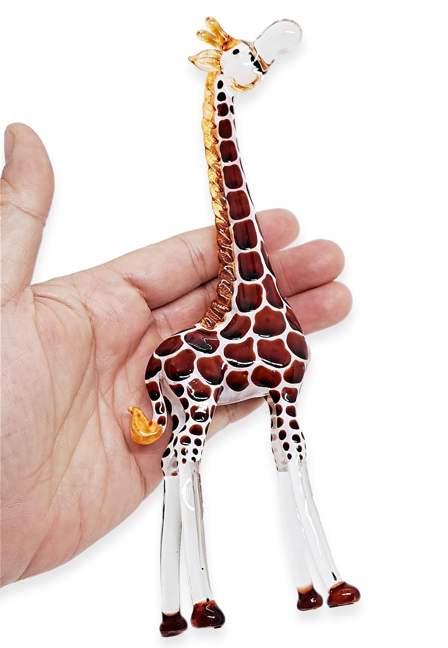 Amazon.com: ChangThai Design Tiny 7½" High Brown White Giraffe Standing ...