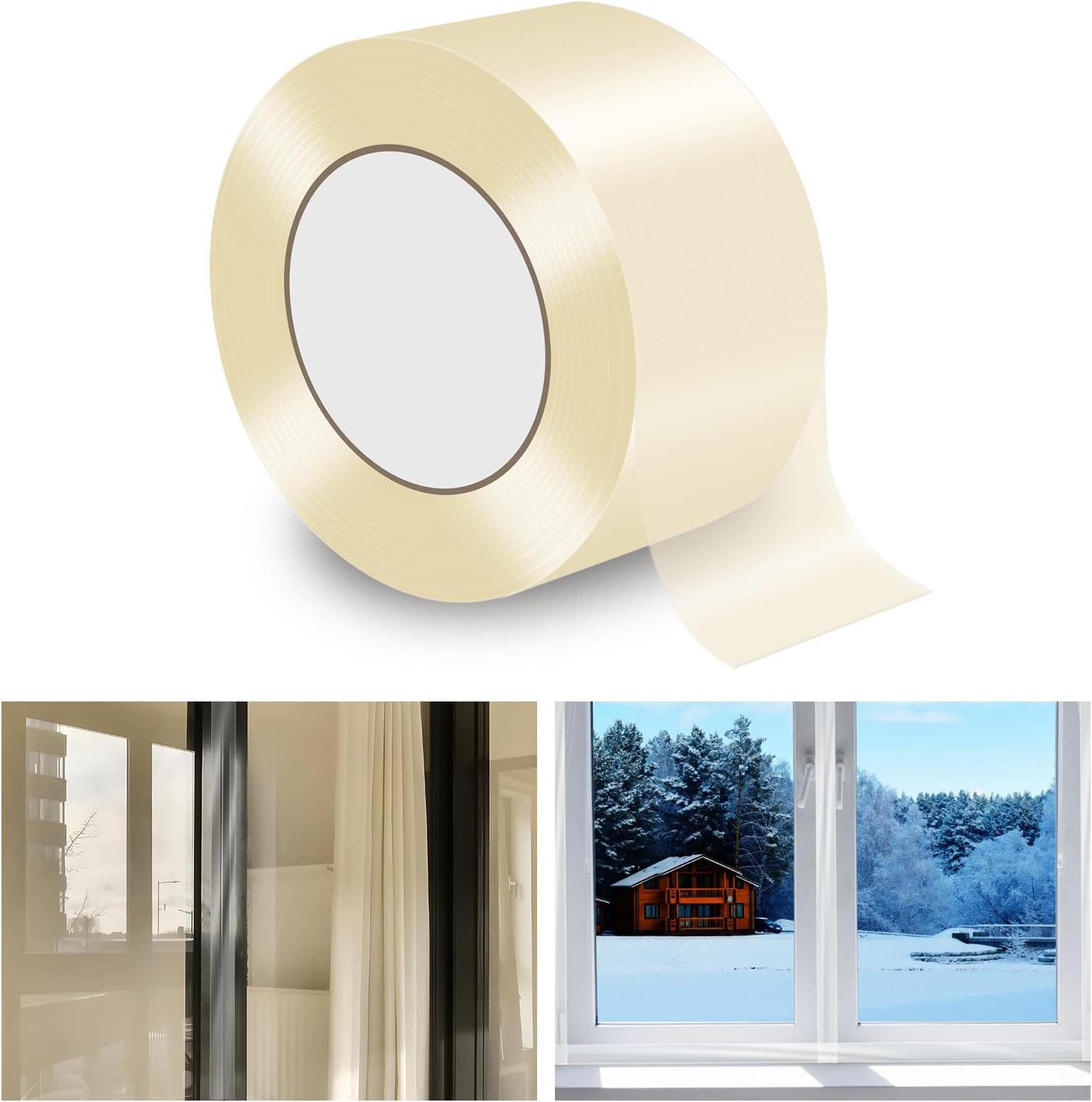 3-Inch x 65 Yards Transparent Window Weather Sealing Tape,Clear Window ...