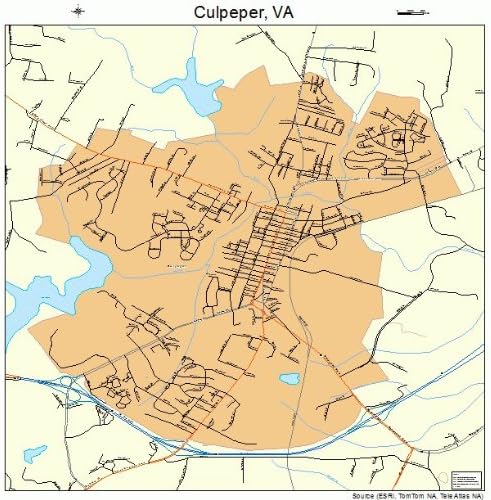 Amazon.com: Large Street & Road Map of Culpeper, Virginia VA - Printed ...