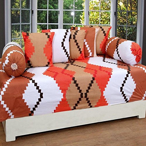 Décor Hub Cotton Dewanset with 5 Cushion Cover and 2 Bolster cover ...