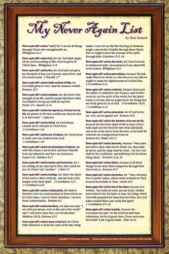 My Never Again List Poster Print: Don Gossett: 9781603749435: Amazon ...