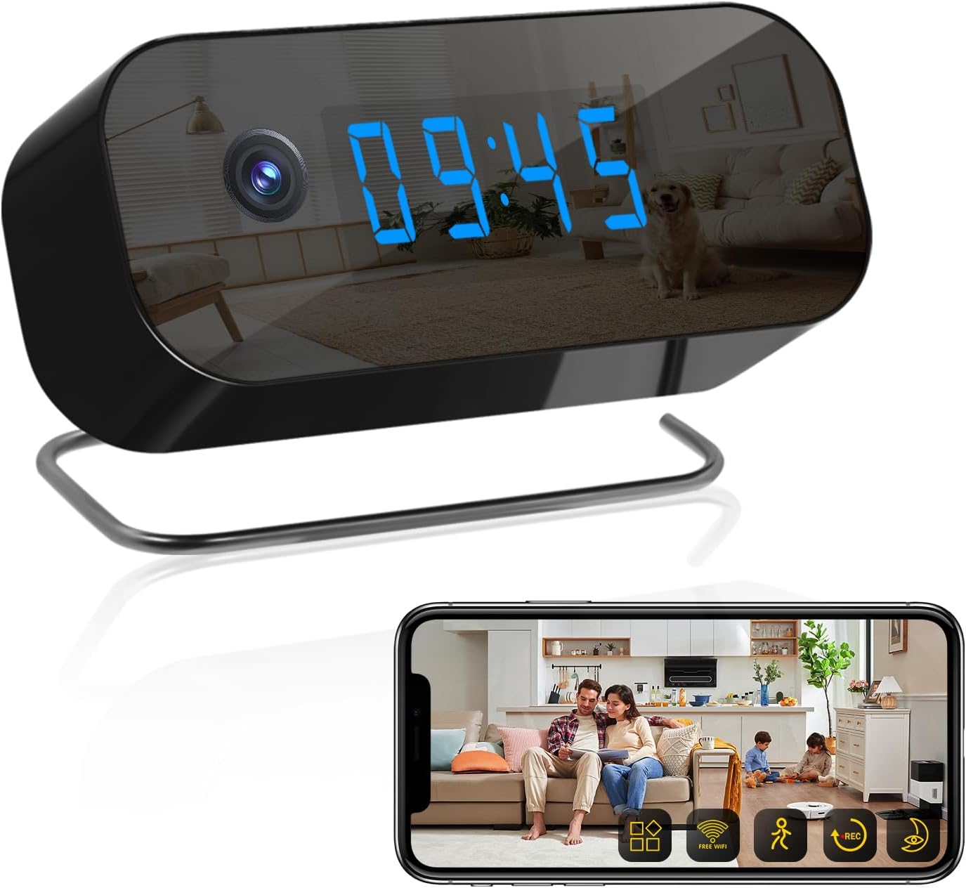Amazon.com : JLRKENG Hidden Spy Camera Wall Clock 1080P HD WiFi Clock ...