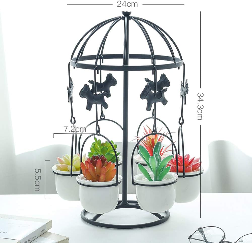 Amazon.com : Youfui Carousel Succulent Planter Pot Funny Ceramic Flower ...