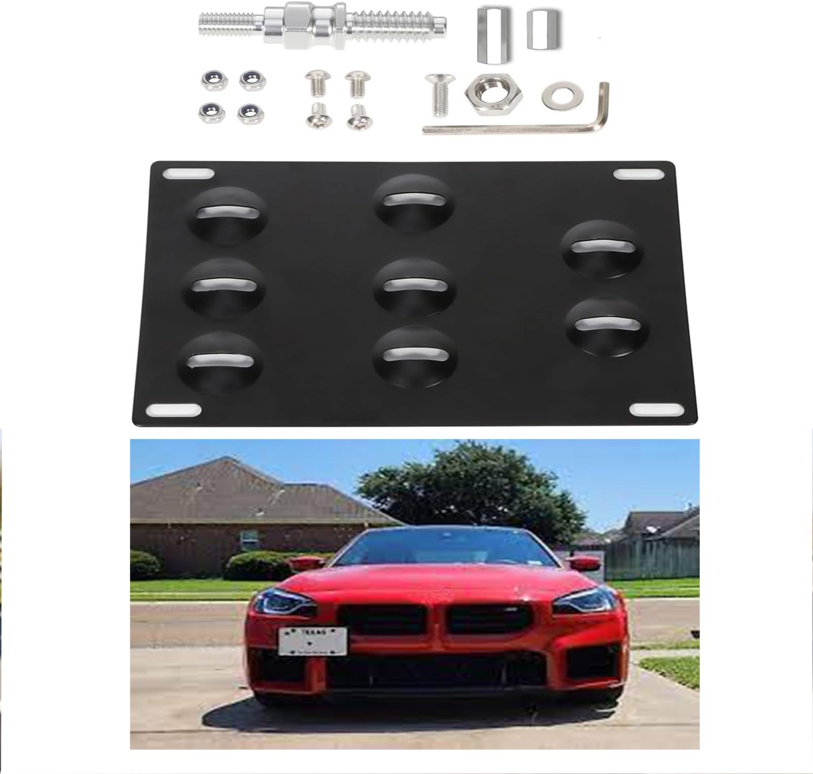 Amazon.com: Front Bumper Tow Hook Adapater License Plate Mounting Bracket Holder for BMW E82 E88 ...