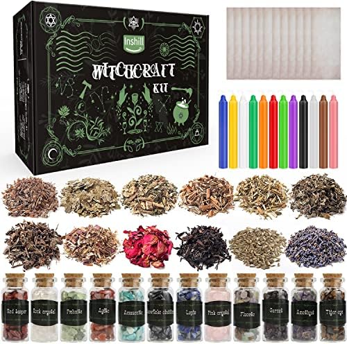Witchcraft Supplies Kit for Witchy Gifts Stuff - 48Pcs Wiccan Supplies ...