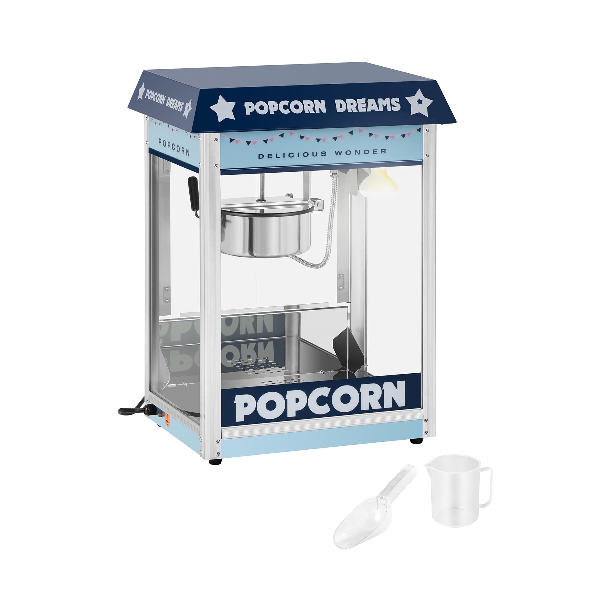 Royal Catering Popcorn Popper, 1600W, 16L/h, Retro Blue (Stainless ...