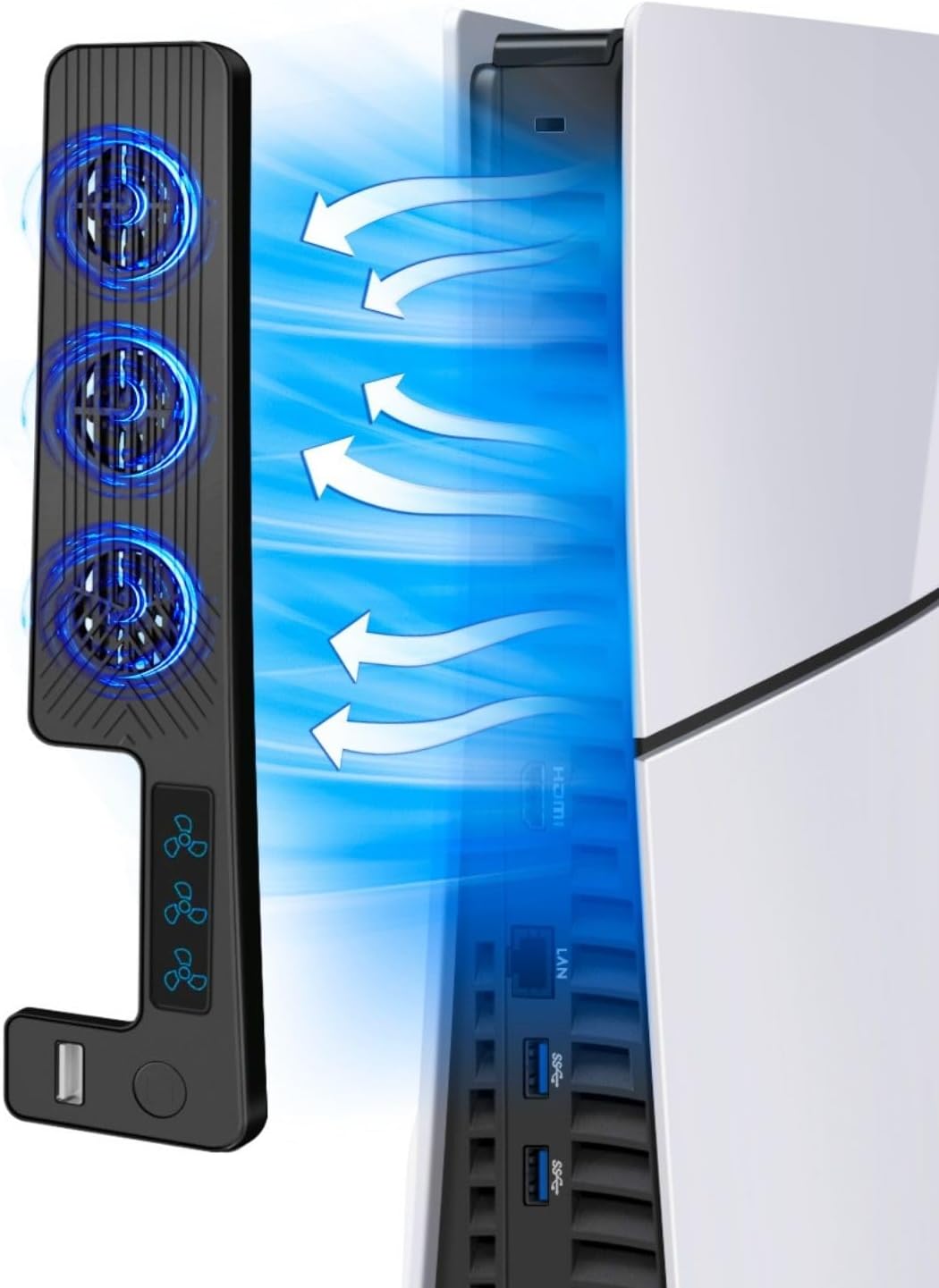 Amazon.com: TNP Cooling Fan for PS5 Slim Console - Black Cooling Fan ...