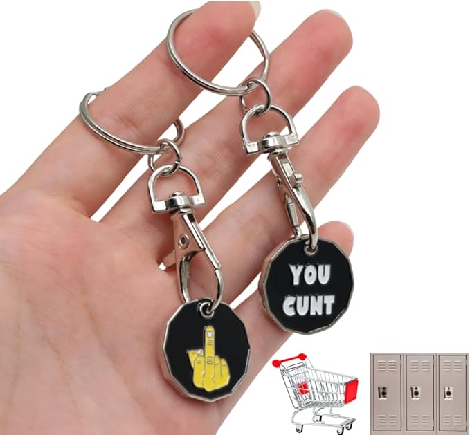 Rude Trolley Coins Twin Pack – Funny Token Keyrings for Shopping ...
