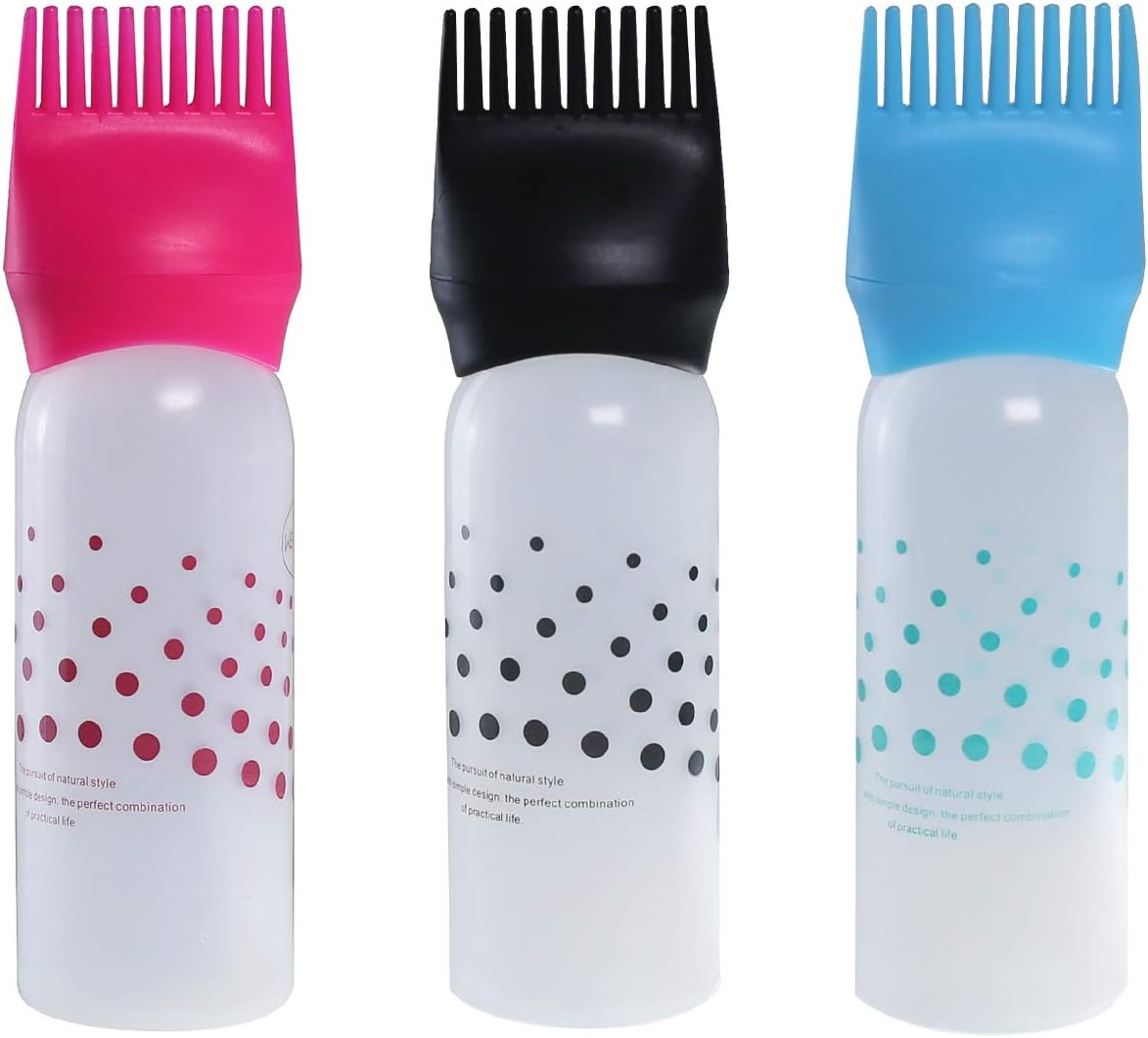 Amazon.com: Poitemsic 3pcs 6oz Hair Color Oiling Bottles Root Comb ...