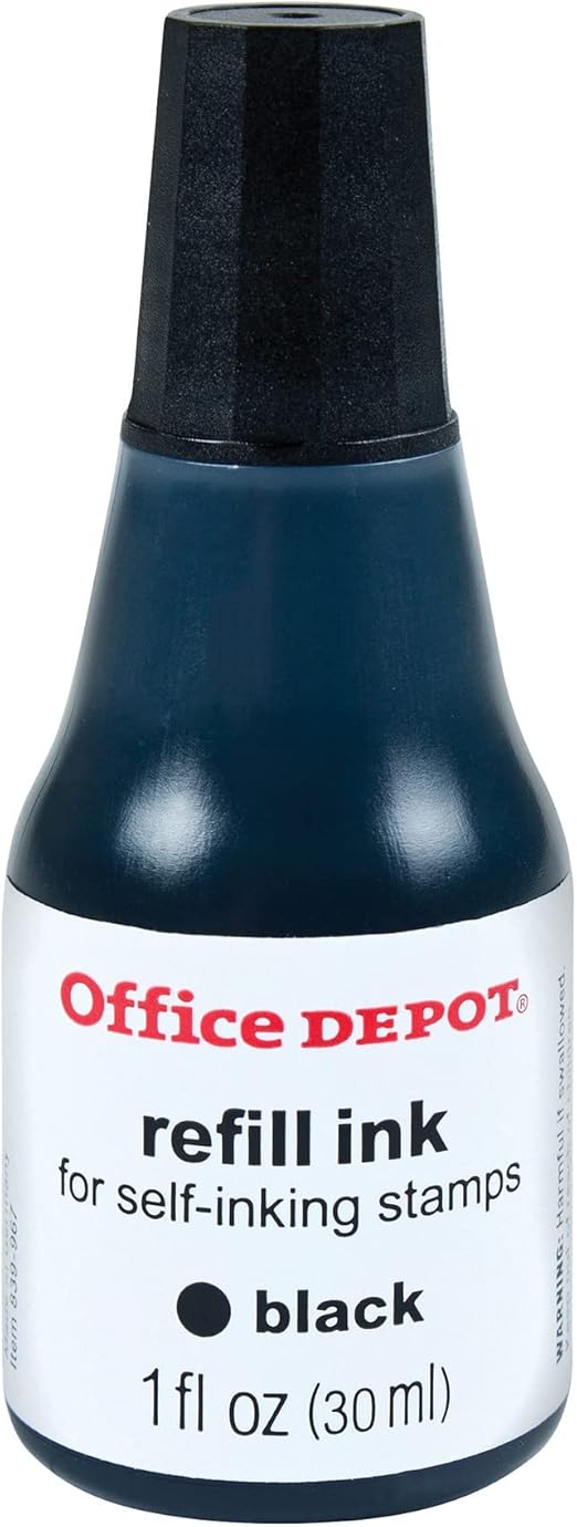 Amazon.com : Office Depot Self-Inking Refill Ink, 1 Oz., Black, 034207 ...